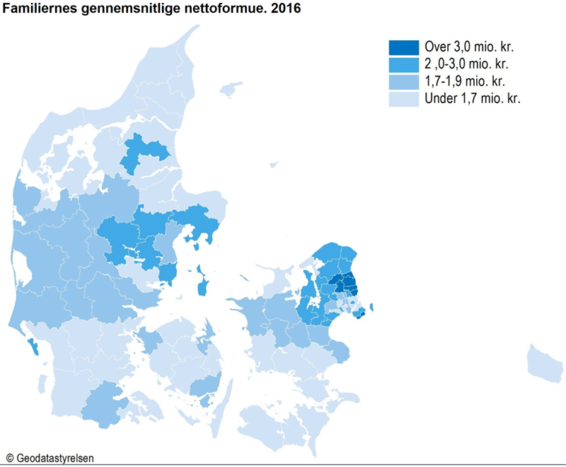 NYT: Familiernes nettoformue voksede i 2016 - Danmarks Statistik