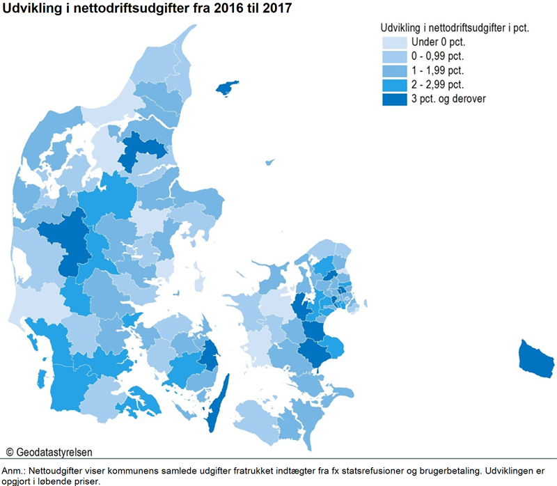 NYT: Ti kommuner havde lavere udgifter i 2017 - Danmarks Statistik