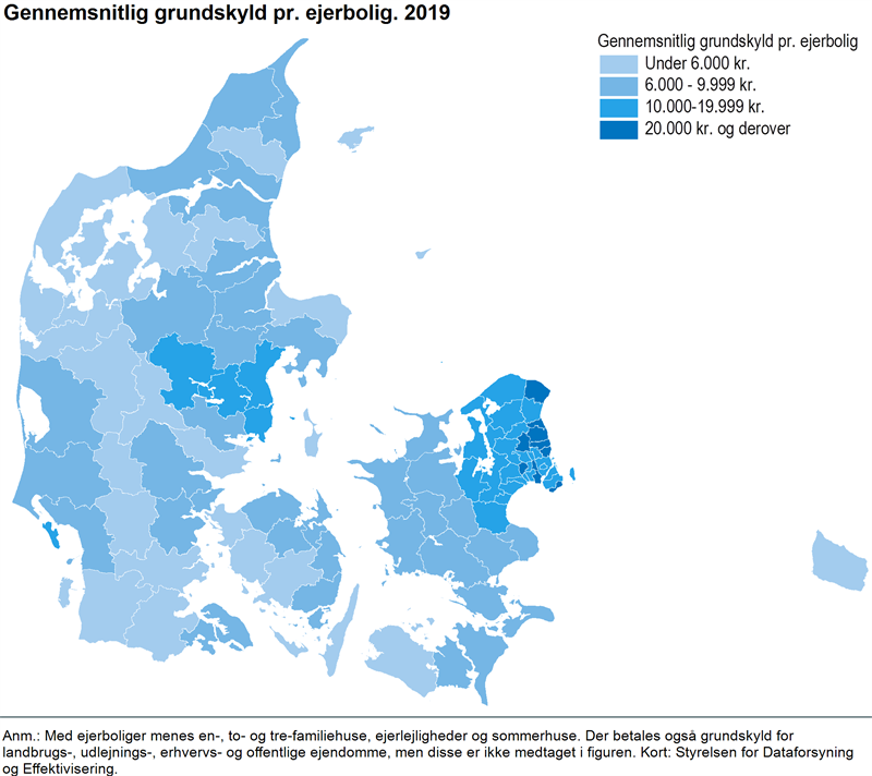 NYT: Stor variation i grundskyld mellem kommuner - Danmarks Statistik