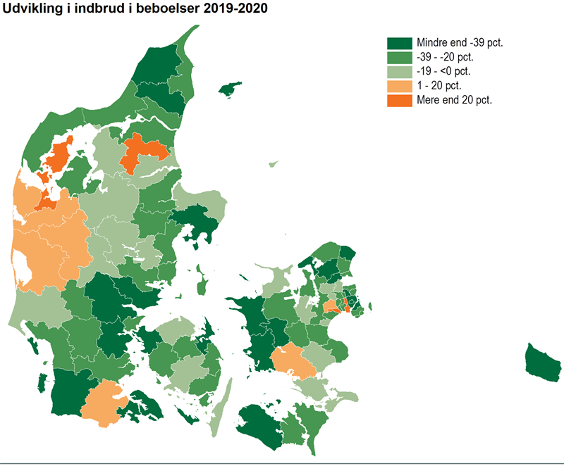 NYT: Fald i indbrud i det meste af Danmark - Danmarks Statistik