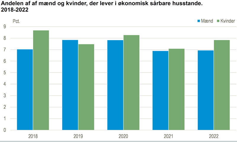 NYT: Kvinder er oftere økonomisk sårbare end mænd - Danmarks Statistik